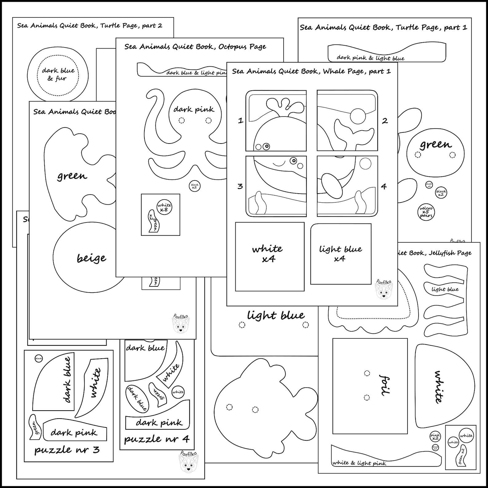 Sea Animals Quiet Book Pattern: Marine Life Sensory Book (PDF & SVG) - Etsy