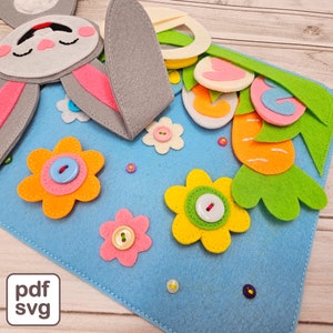 Bunny Quiet Book Pattern, Cute Animal Felt Sewing PDF & SVG Template ...