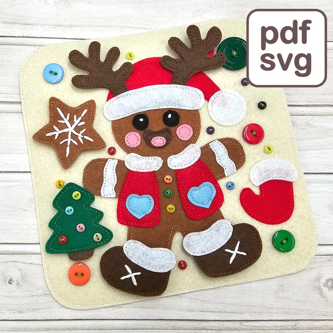 Christmas Quiet Book Pattern PDF, Gingerbread Man Felt Page, Busy Book ...