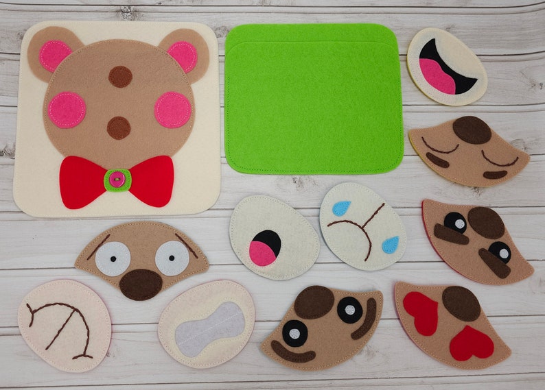 Emotions Activity Quiet Book Pattern, Montessori Busy Book Felt Sewing ...