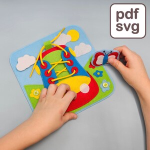Shoelace Quiet Book Page Pattern: Montessori Felt Sewing Project (PDF ...