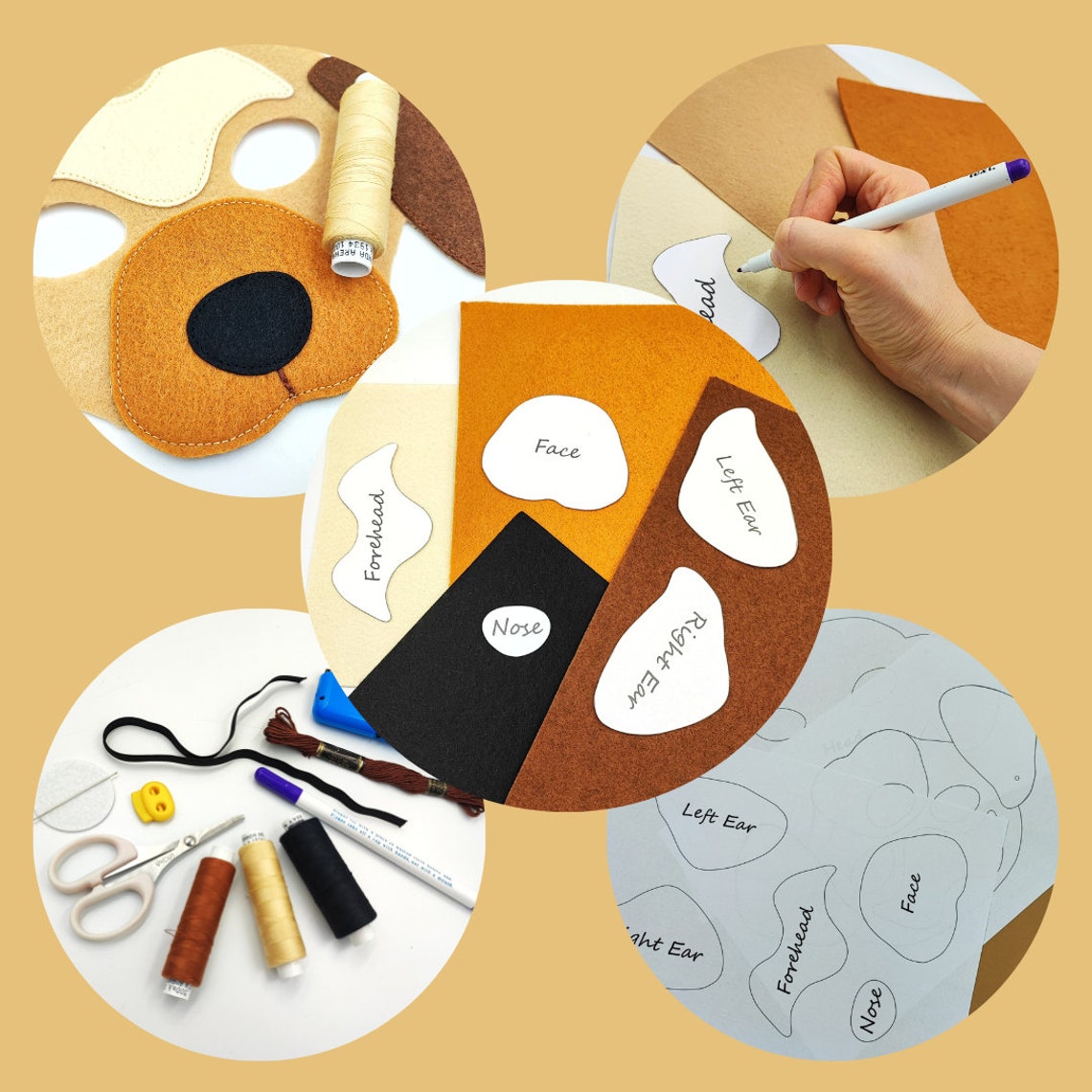 Dog Mask for Kids Pattern PDF & Instruction DIY Halloween or - Etsy