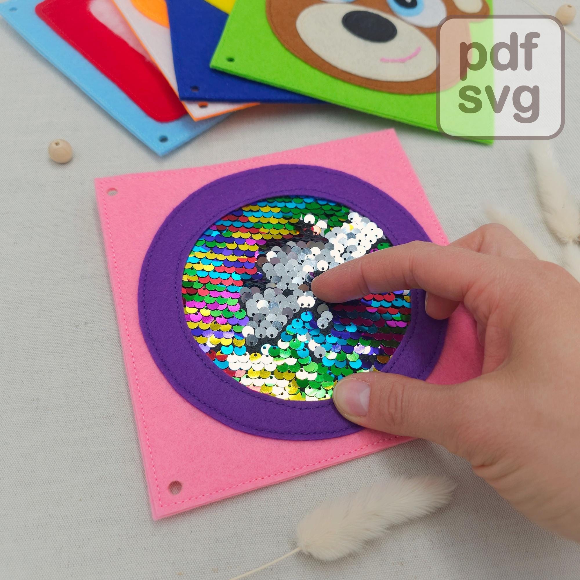 Sensory Quiet Book PDF Pattern: Teddy Bear Felt Busy Book (SVG Template ...