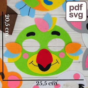 Felt Pet Animal Mask Pattern for Kids, DIY No Sew Animal Mask Pattern ...