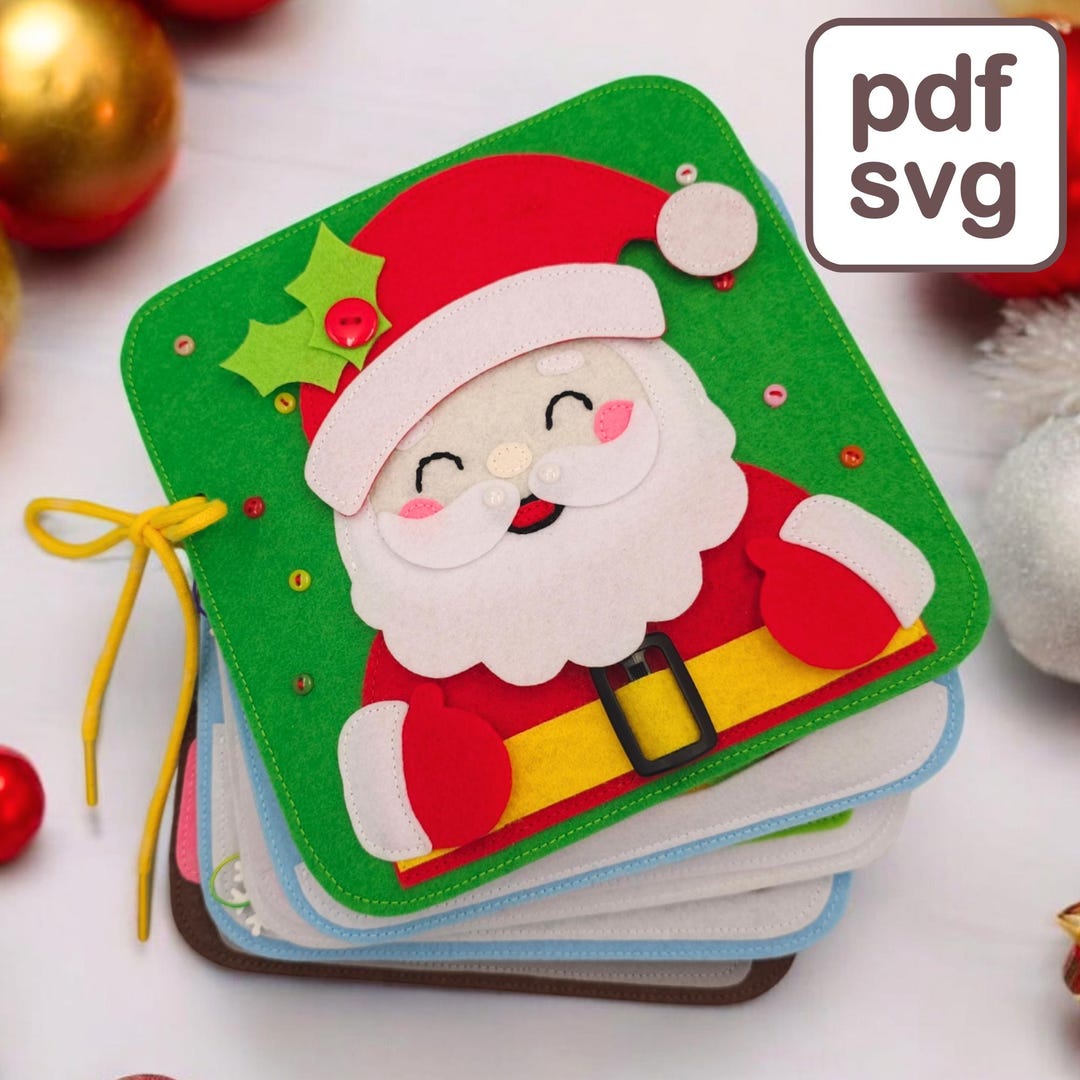 Christmas Quiet Book Pattern PDF & SVG, Christmas Felt Busy Book Sewing ...