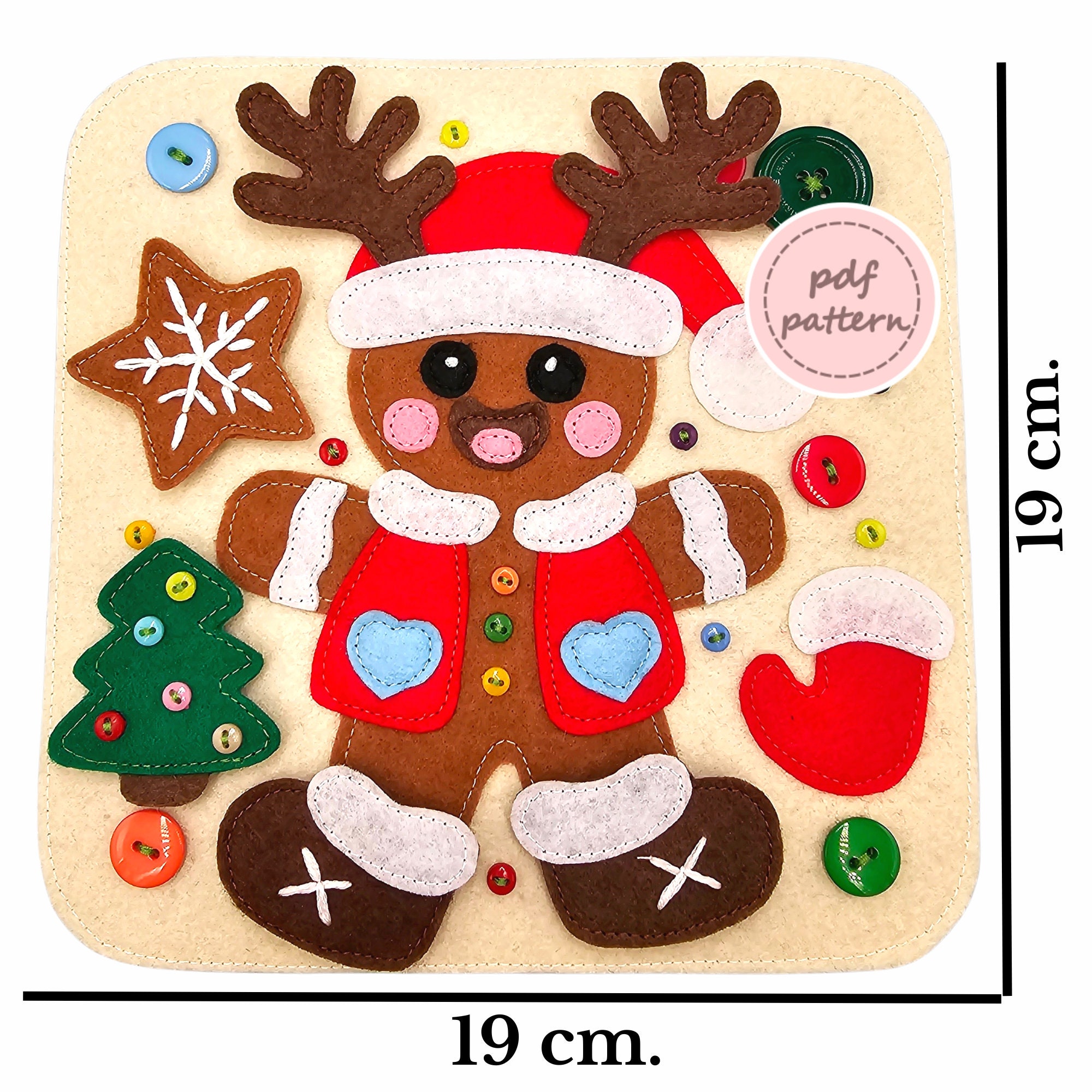 Christmas Quiet Book Pattern PDF & Tutorial, Felt Gingerbread Man Busy ...