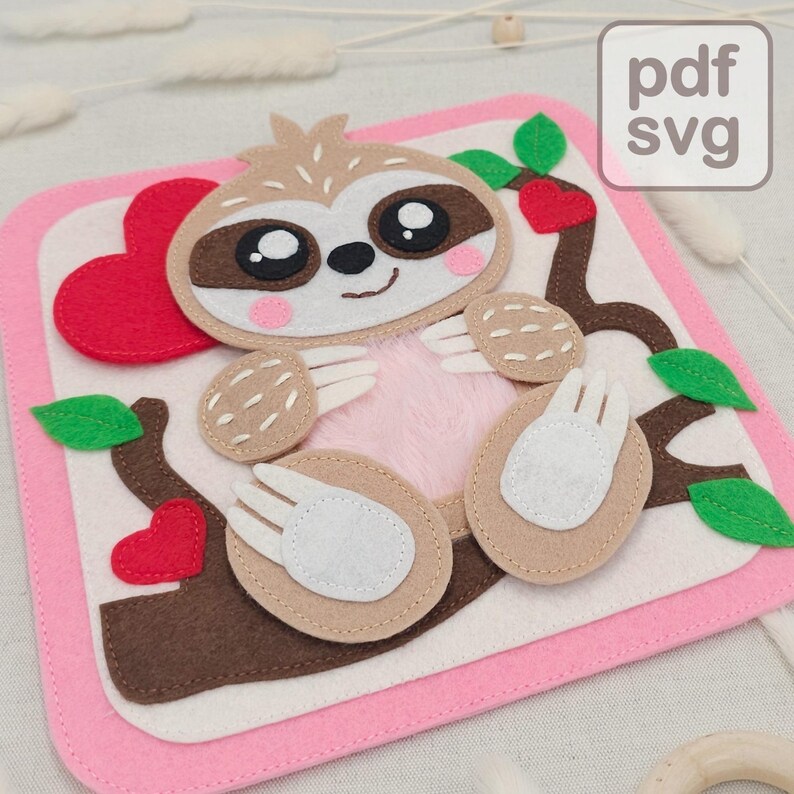 Sloth Quiet Book Page Sewing Pattern: Felt Toddler Activity (PDF, SVG ...