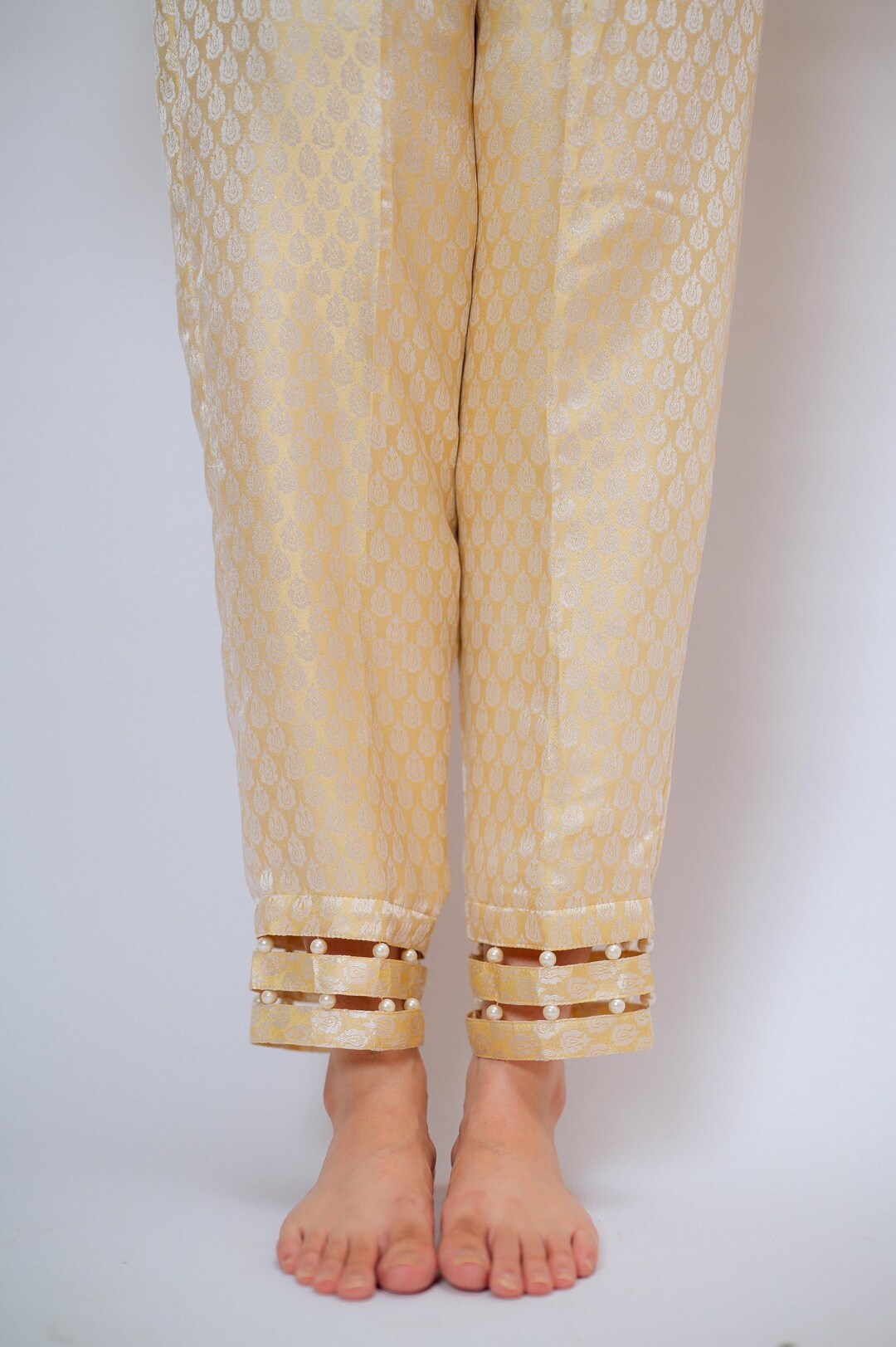 Jamawar Gold Trouser Pants - Etsy