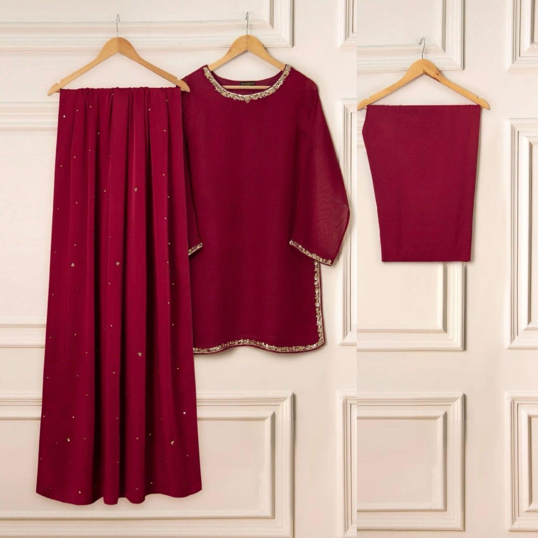 3pc Aghanoor Farshi Shalwar Cotton Net Embroidered Ready to Wear and ...