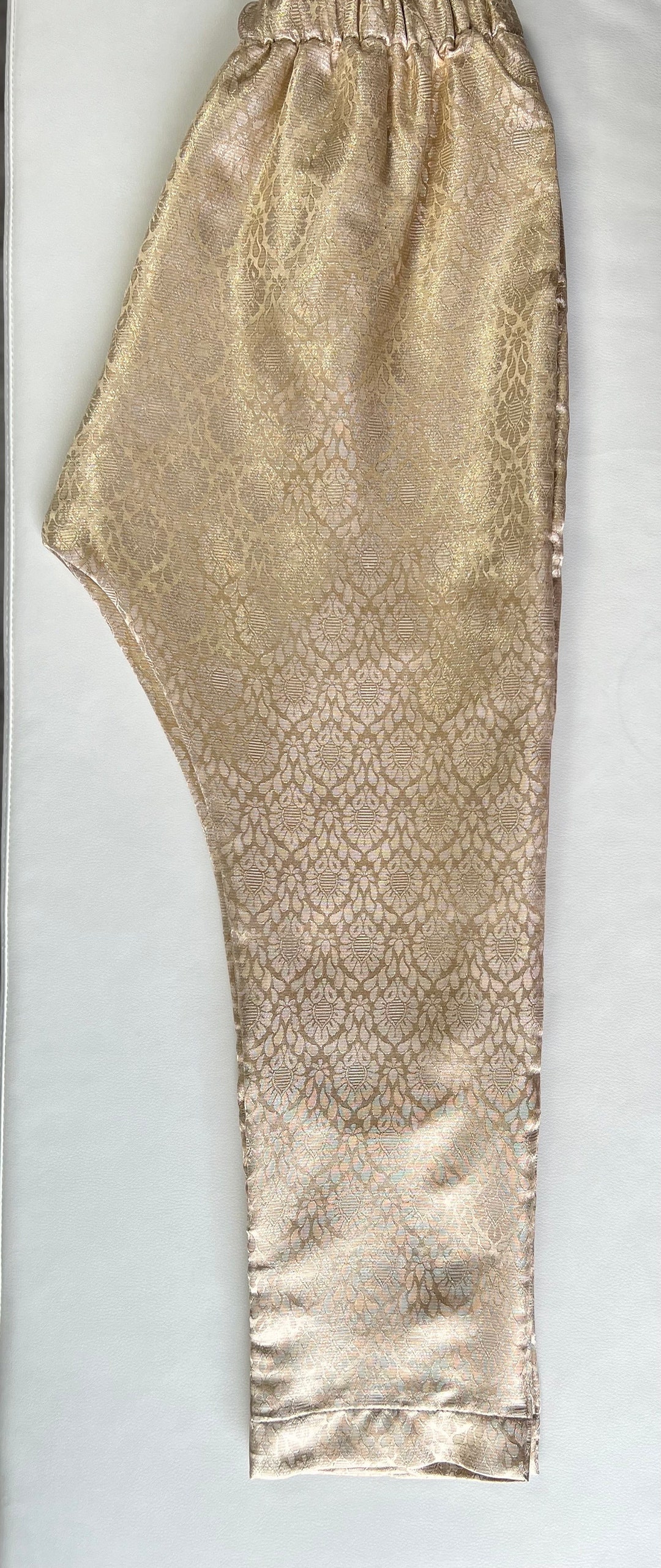 Jamawar Copper Gold Trouser Pants - Etsy