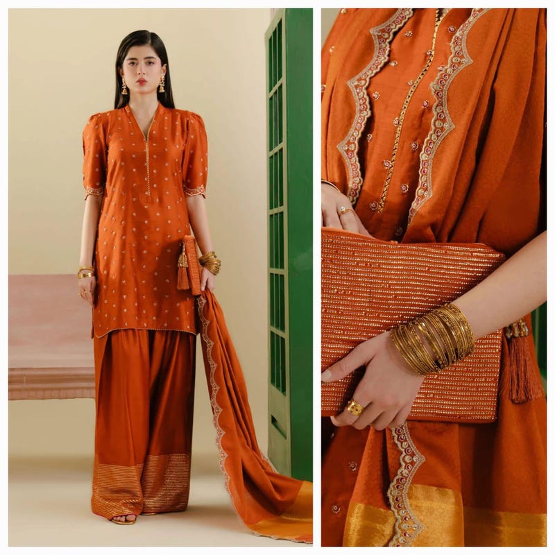 Farshi Shalwar Maroon - Etsy