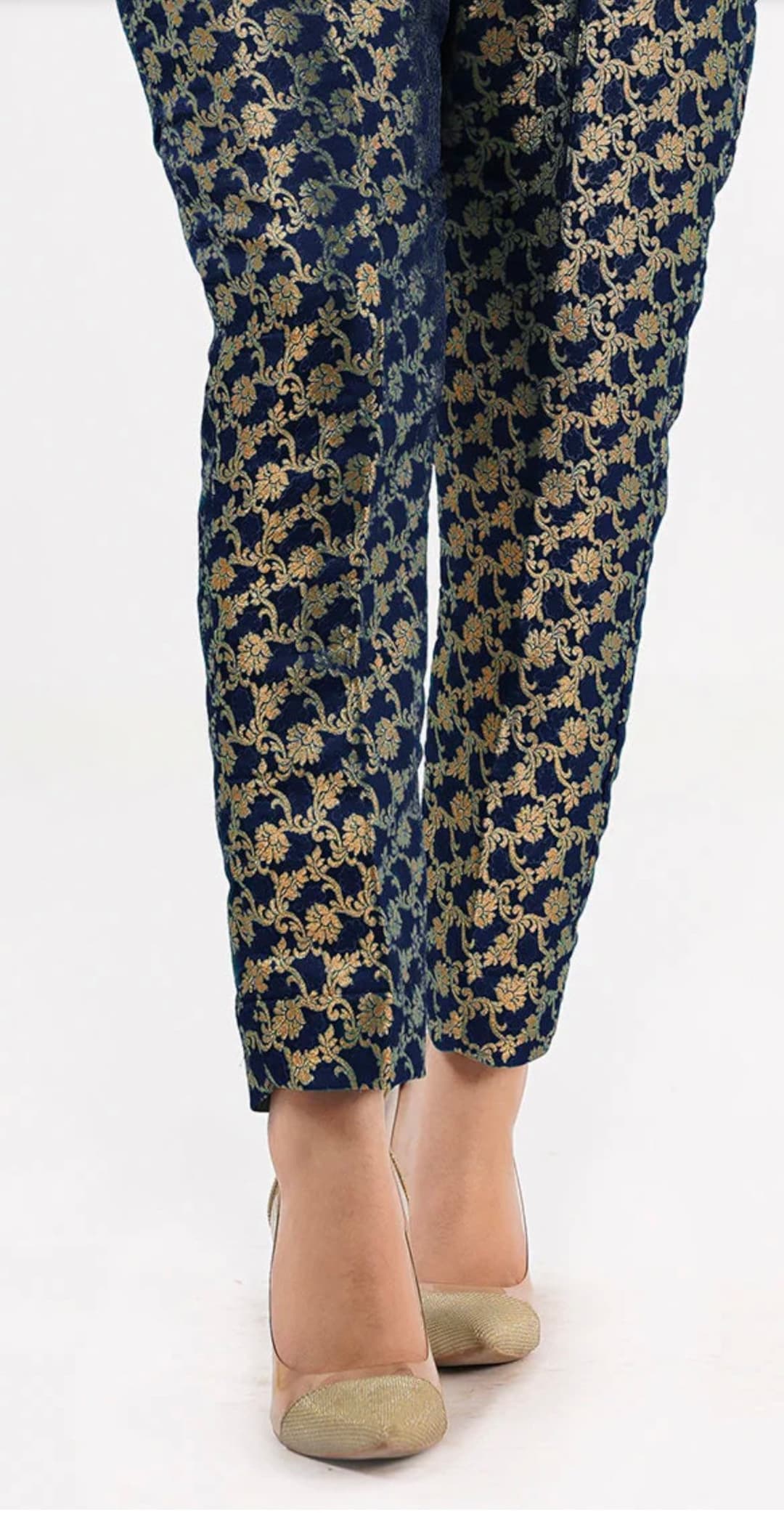 Navy Blue Jamawar Trouser - Etsy