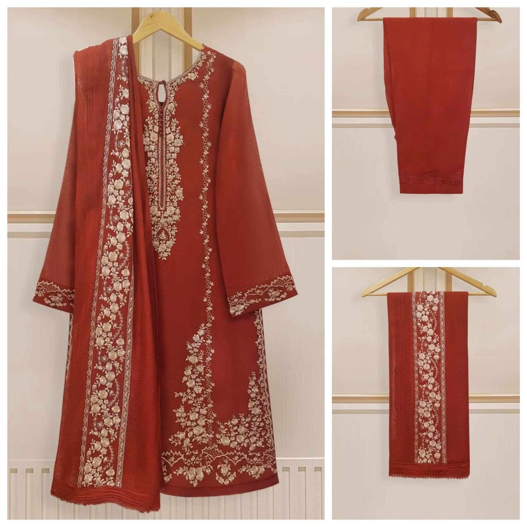 3pc Aghanoor Pakistani Indian Bangladeshi Desi Designer Shalwar Kameez ...