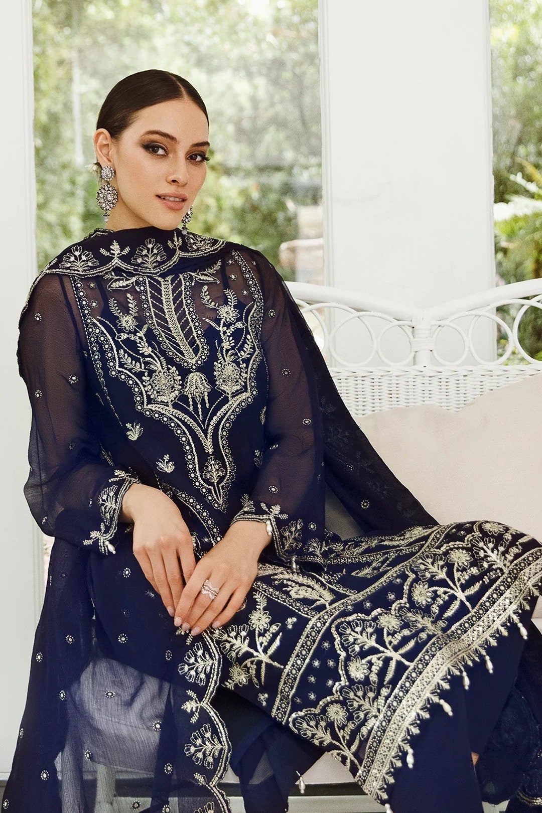 3pc Saad Sheikh Beautiful Designer Party Wear Wedding Wear Formal Wear ...