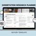 Notion Template, Dissertation Research Planner Dashboard, Digital ...
