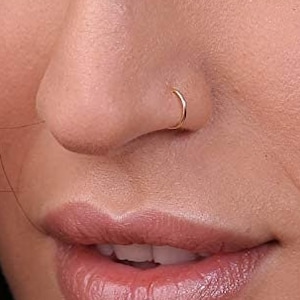 Thin Gold Nose Ring - Tiny 20 Gauge 8mm Ring - 14k Gold Filled Nose ...