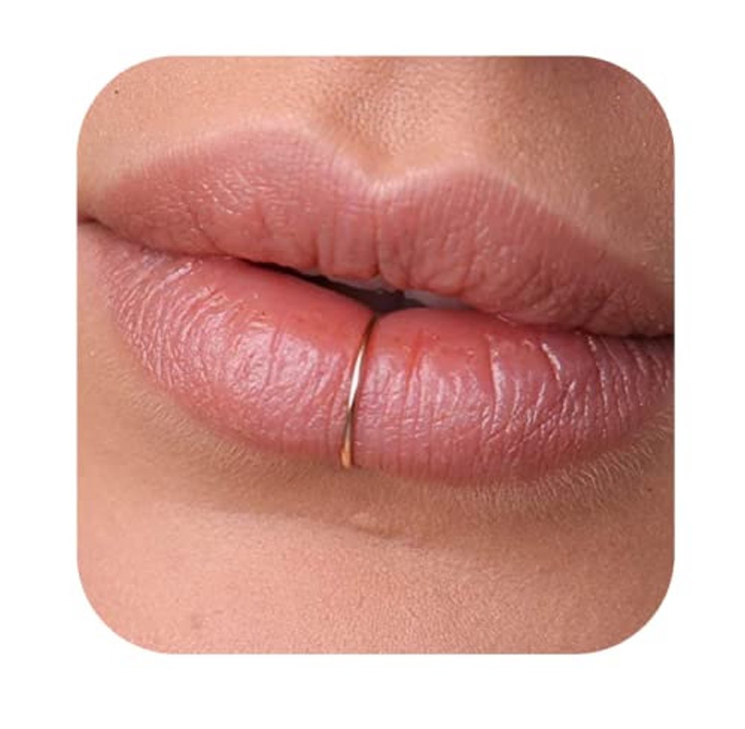 Faux Lip Ring in 14k Gold Filled - No Piercing Needed-lip Cuff, Faux ...