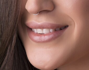 Septum Ring in 925 Sterling Silver 20 Gauge 8 Mm Septum Hoop - Etsy