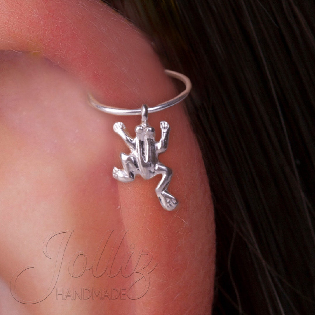 Sterling Silver Cartilage Earring Hoop 925 Silver Helix Piercing Ring ...
