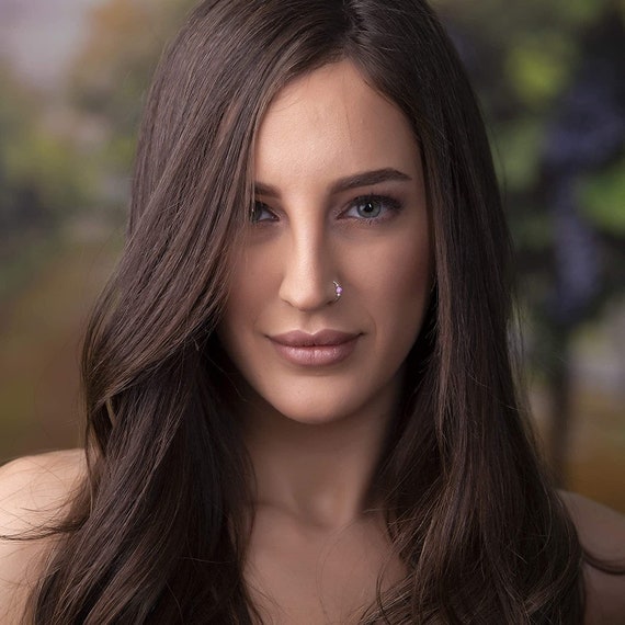 Sterling Silver Pink Nose Piercing Silver Opal Nose Piercing - Etsy