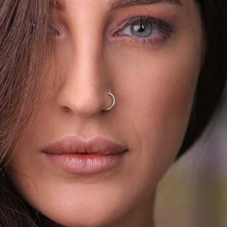 Septum Ring in 925 Sterling Silver 20 Gauge 8 Mm Septum Hoop - Etsy