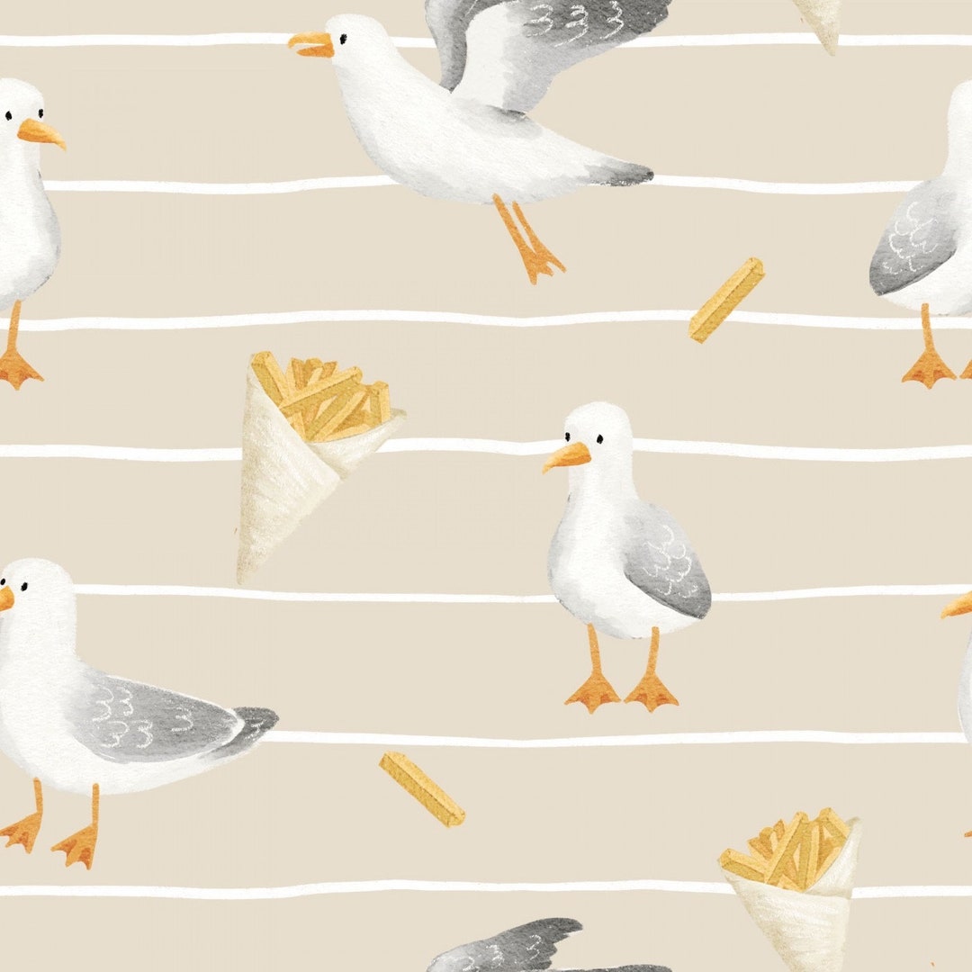 Seagull Party by the Meter Various Types of Fabric - Etsy