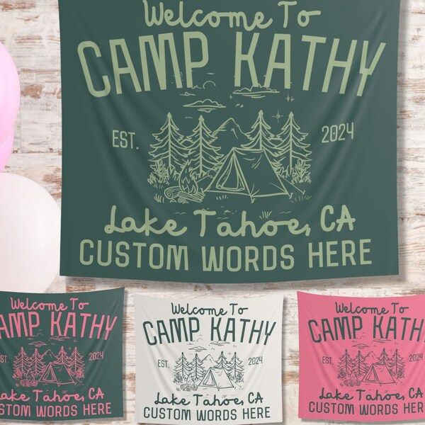 Custom Camp Sign Camp Bachelorette Banner Camp Bach Flag Camping ...