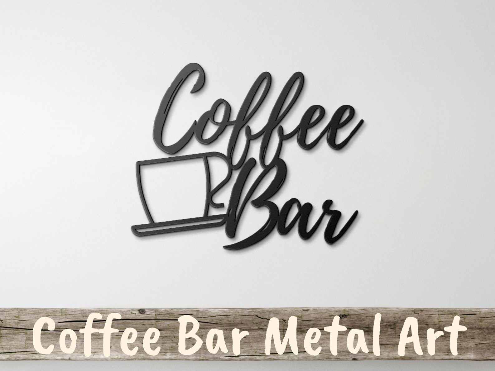 COFFEE BAR SIGN, Metal Coffee Bar Sign, Kitchen Wall Decor, Cafe Sign ...