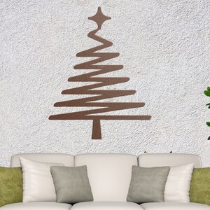 Spiral Tree Metal Art, Christmas Wall Décor, Holiday Metal Sign Indoor ...