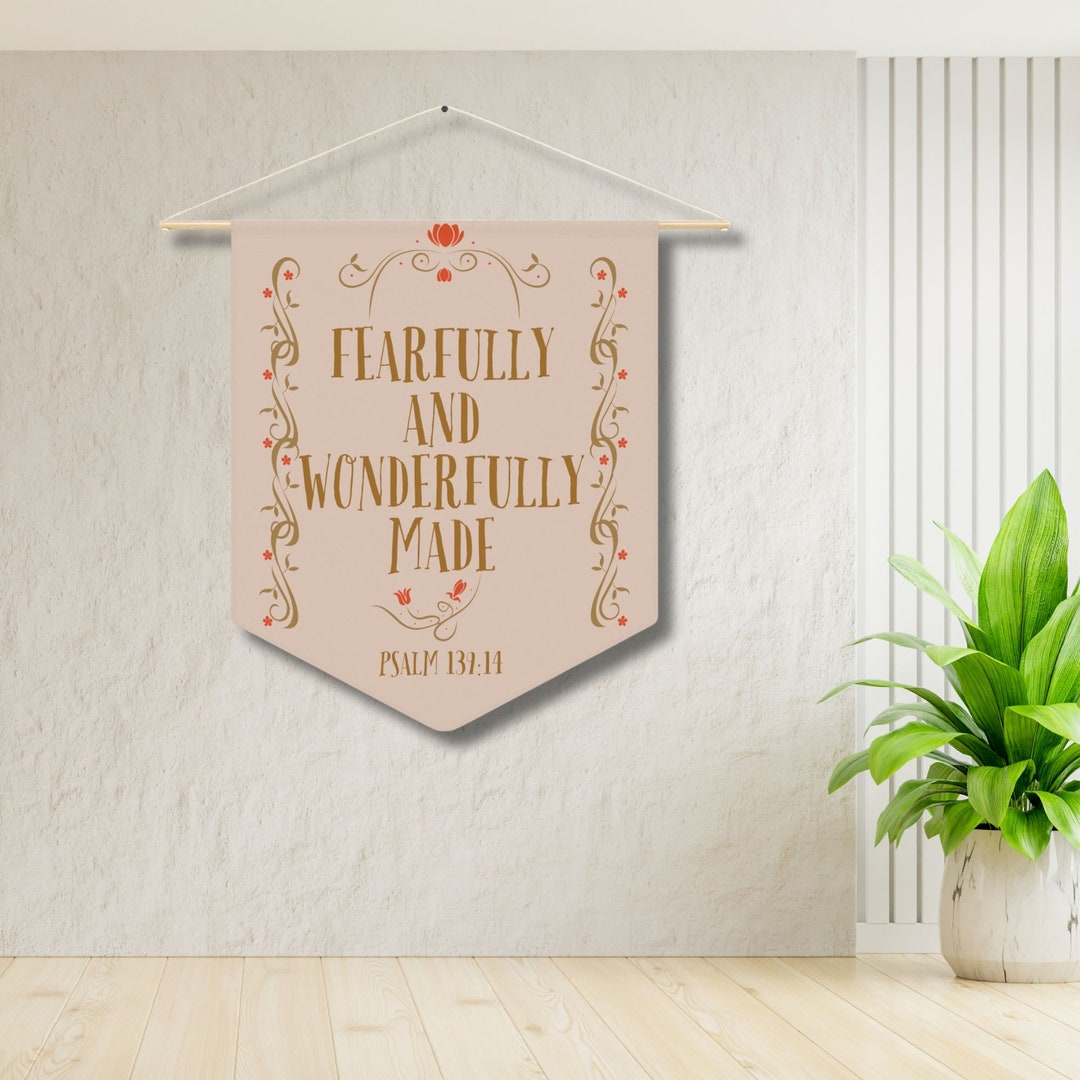 Fearfully and Wonderfully Made Bible Verse Wall Hanging, Bible Verse ...