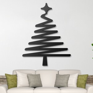 Spiral Tree Metal Art, Christmas Wall Décor, Holiday Metal Sign Indoor ...