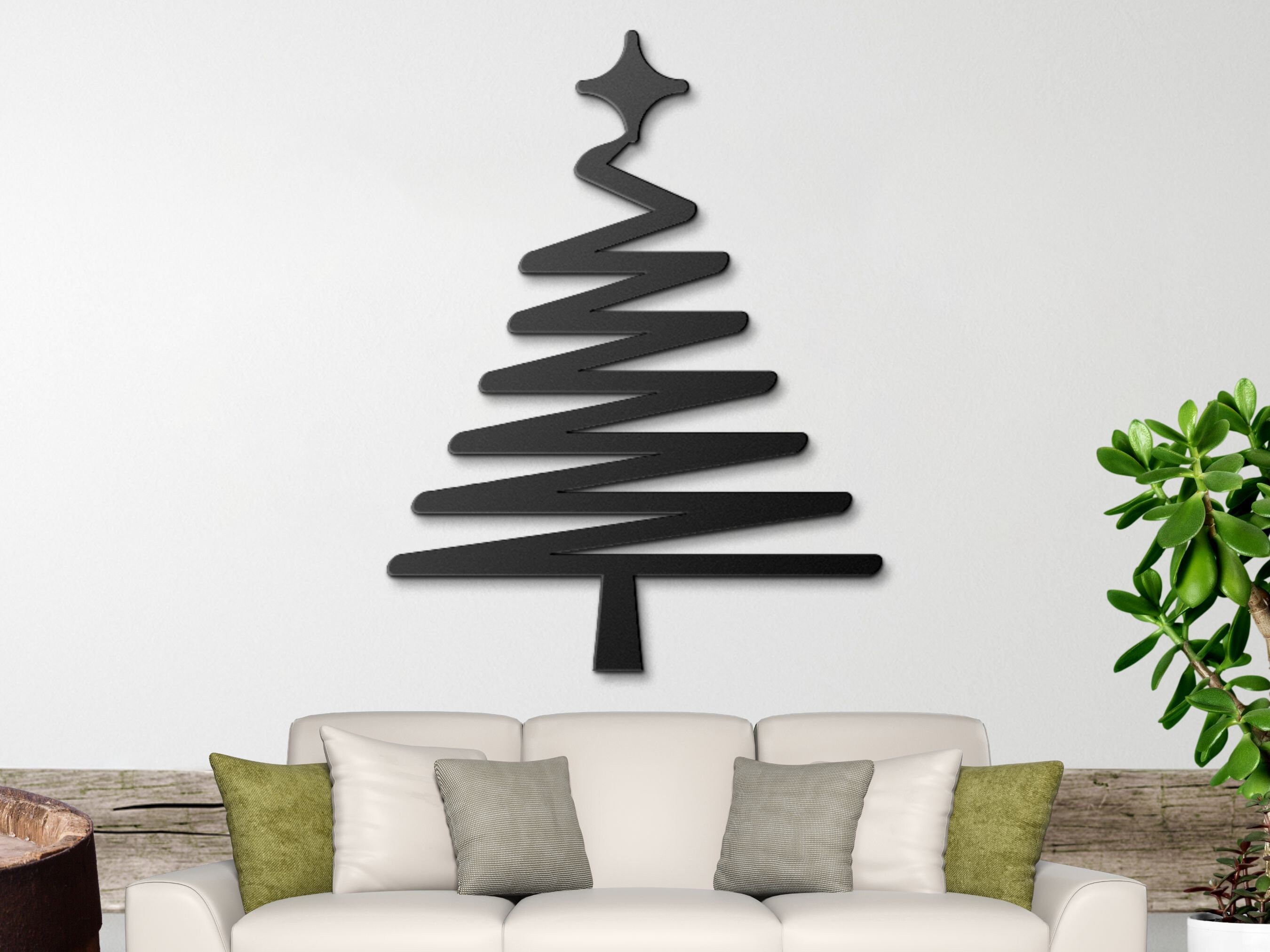 Spiral Tree Metal Art, Christmas Wall Décor, Holiday Metal Sign Indoor ...