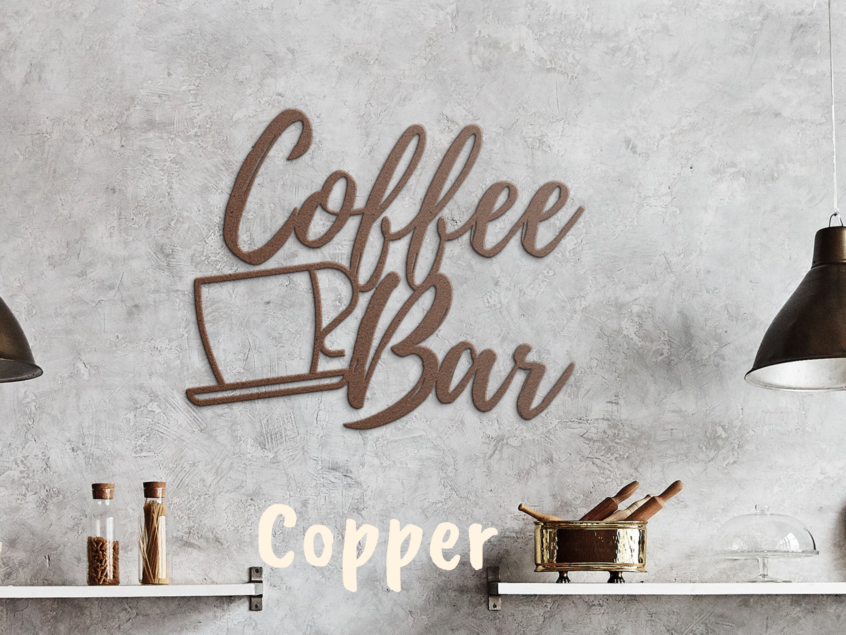 COFFEE BAR SIGN, Metal Coffee Bar Sign, Kitchen Wall Decor, Cafe Sign ...