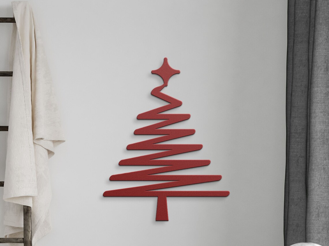 Spiral Tree Metal Art, Christmas Wall Décor, Holiday Metal Sign Indoor ...