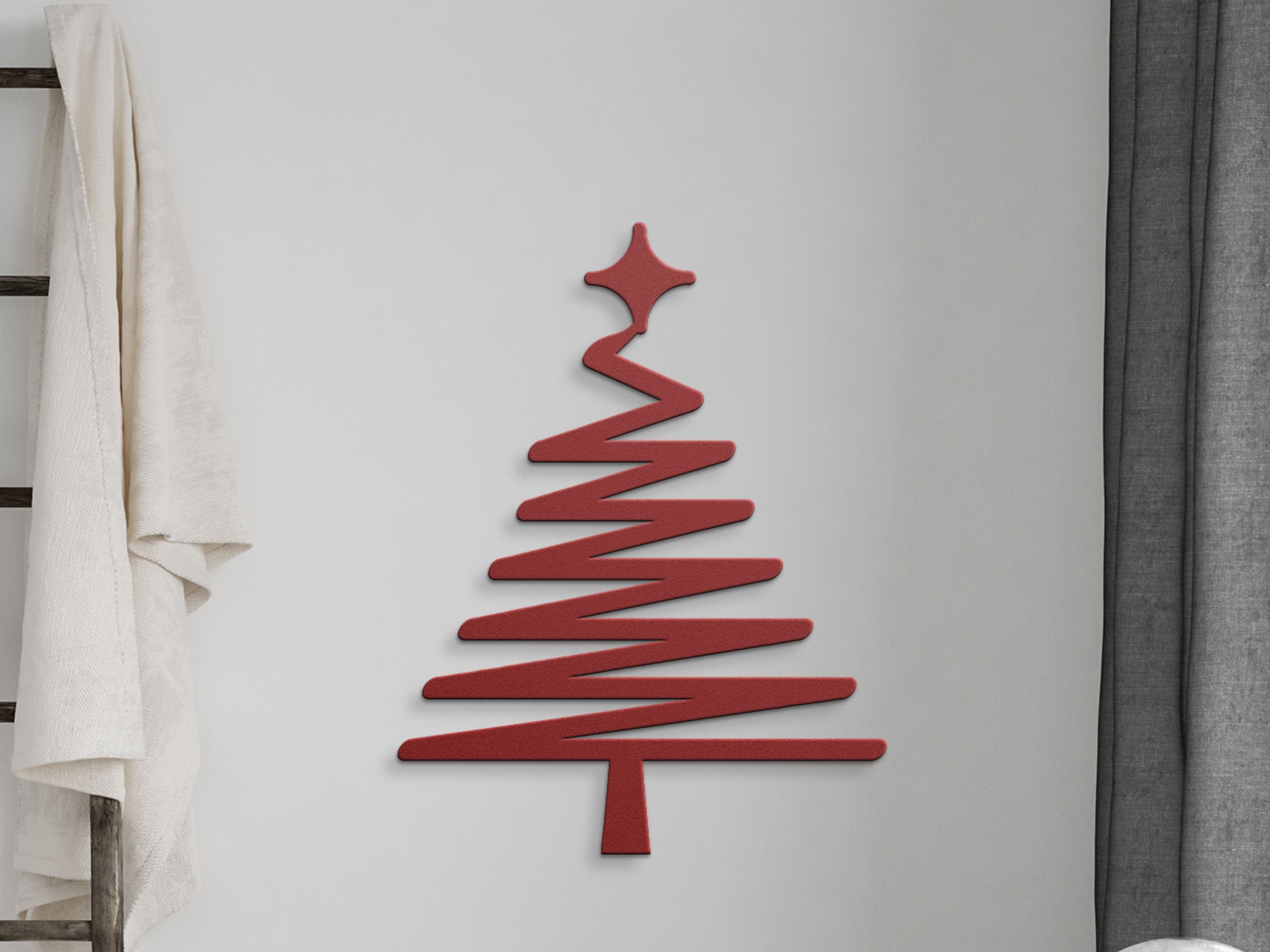 Spiral Tree Metal Art, Christmas Wall Décor, Holiday Metal Sign Indoor ...