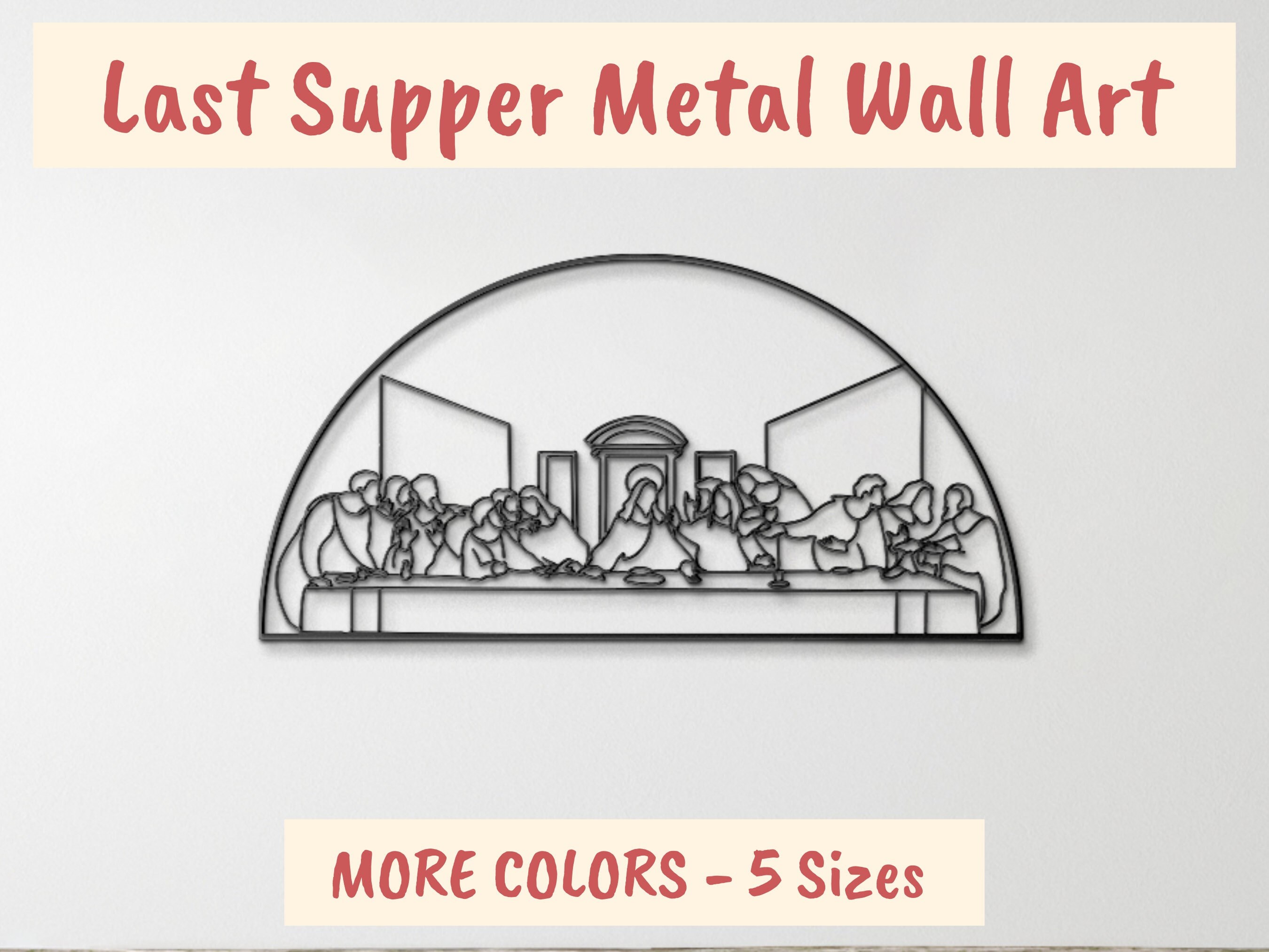 Last Supper Wall Art The Last Supper Metal Last Supper Etsy