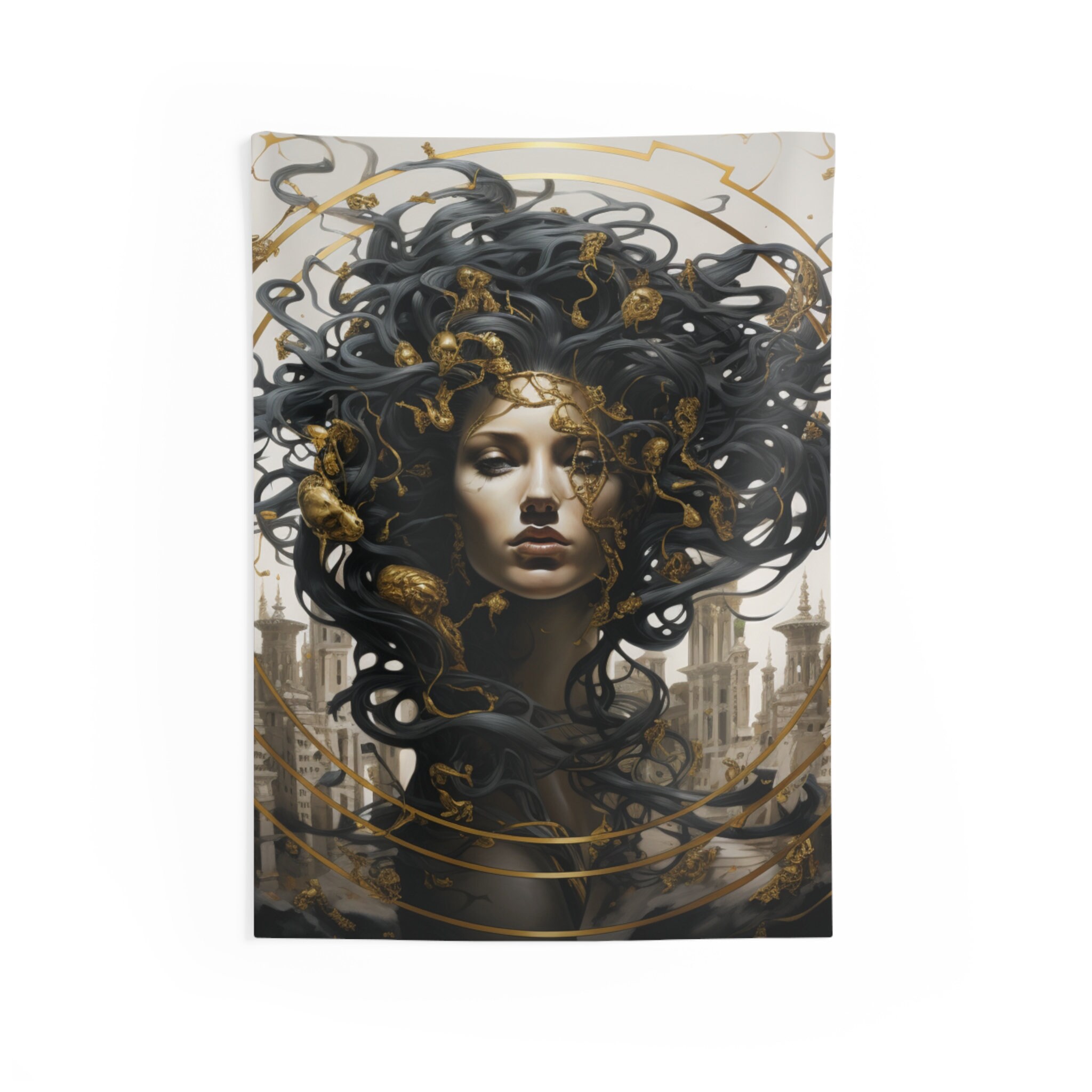 Medusa Gothic Wall Tapestry Medusa Wall Art Medusa Wall - Etsy