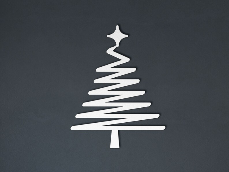 Spiral Tree Metal Art, Christmas Wall Décor, Holiday Metal Sign Indoor ...