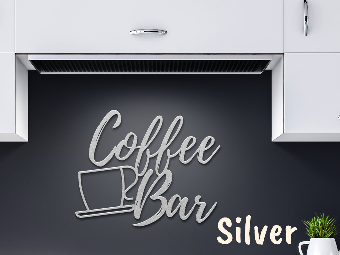 COFFEE BAR SIGN, Metal Coffee Bar Sign, Kitchen Wall Decor, Cafe Sign ...