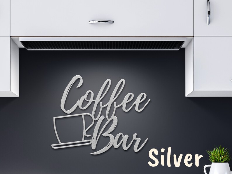 COFFEE BAR SIGN, Metal Coffee Bar Sign, Kitchen Wall Decor, Cafe Sign ...