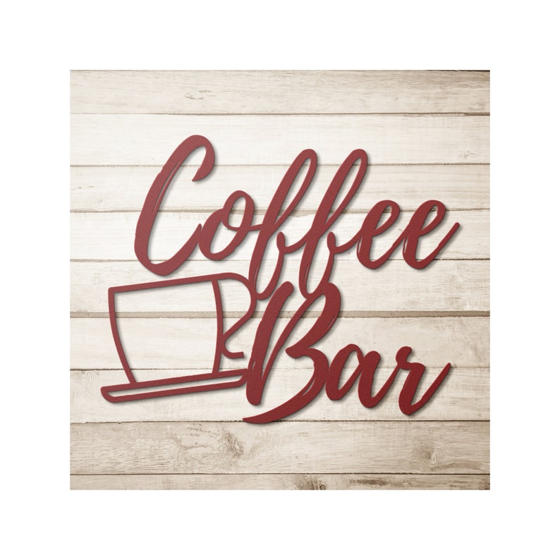 COFFEE BAR SIGN, Metal Coffee Bar Sign, Kitchen Wall Decor, Cafe Sign ...