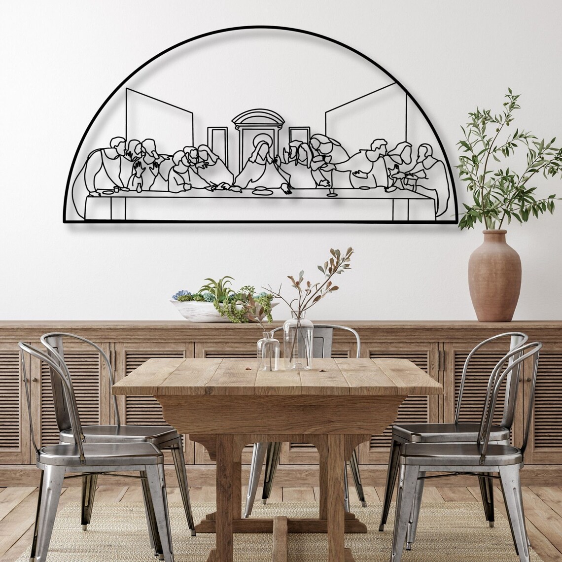 Last Supper Wall Line Art the Last Supper Jesus Last Supper - Etsy