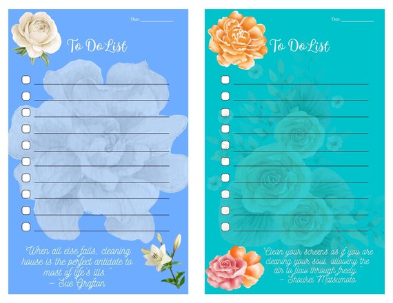 To Do Lists Blue and Teal - Etsy
