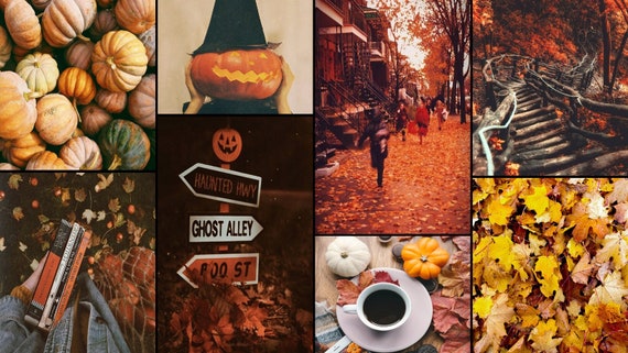 Cozy Autumn Wall Collage Kit Fall Wall Decor Halloween Wall - Etsy