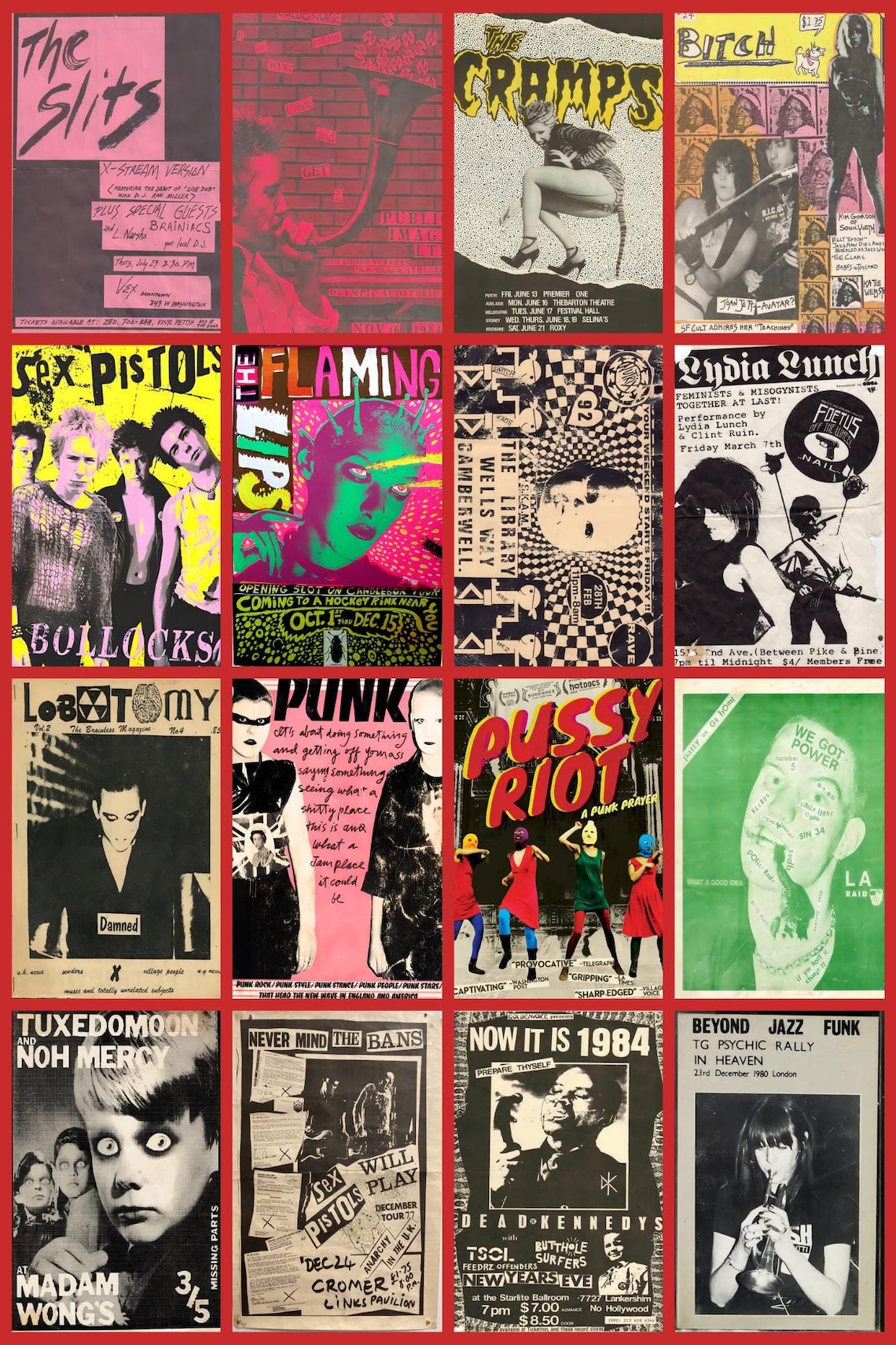 PUNK Wall Art Posters Aesthetic Wall Collage Kit Hard Rock Retro Band ...