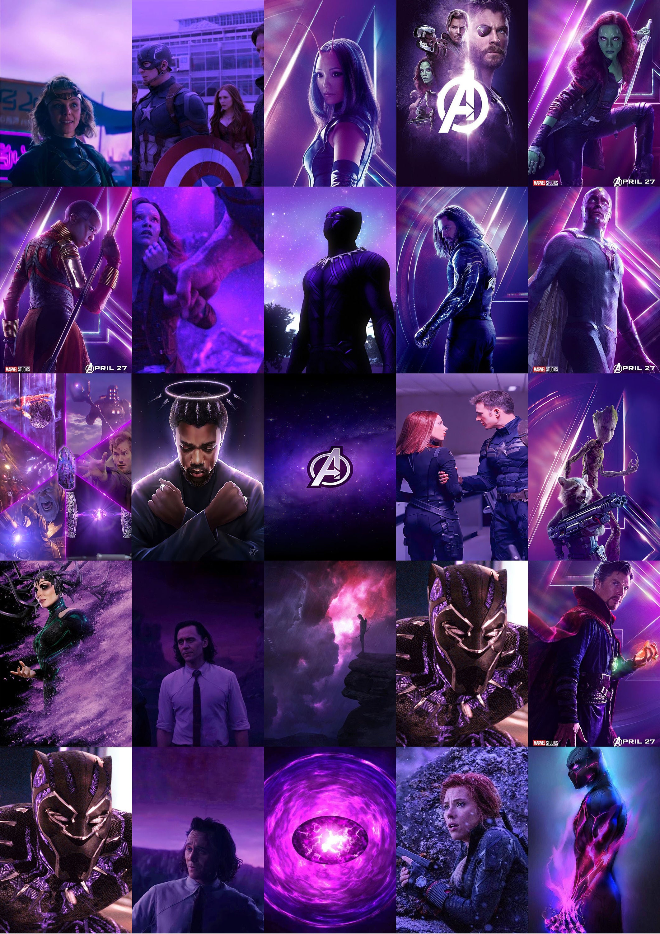 Marvel HIGH RESOLUTION Collage Kit Marvel Rainbow Aesthetic Wall ...