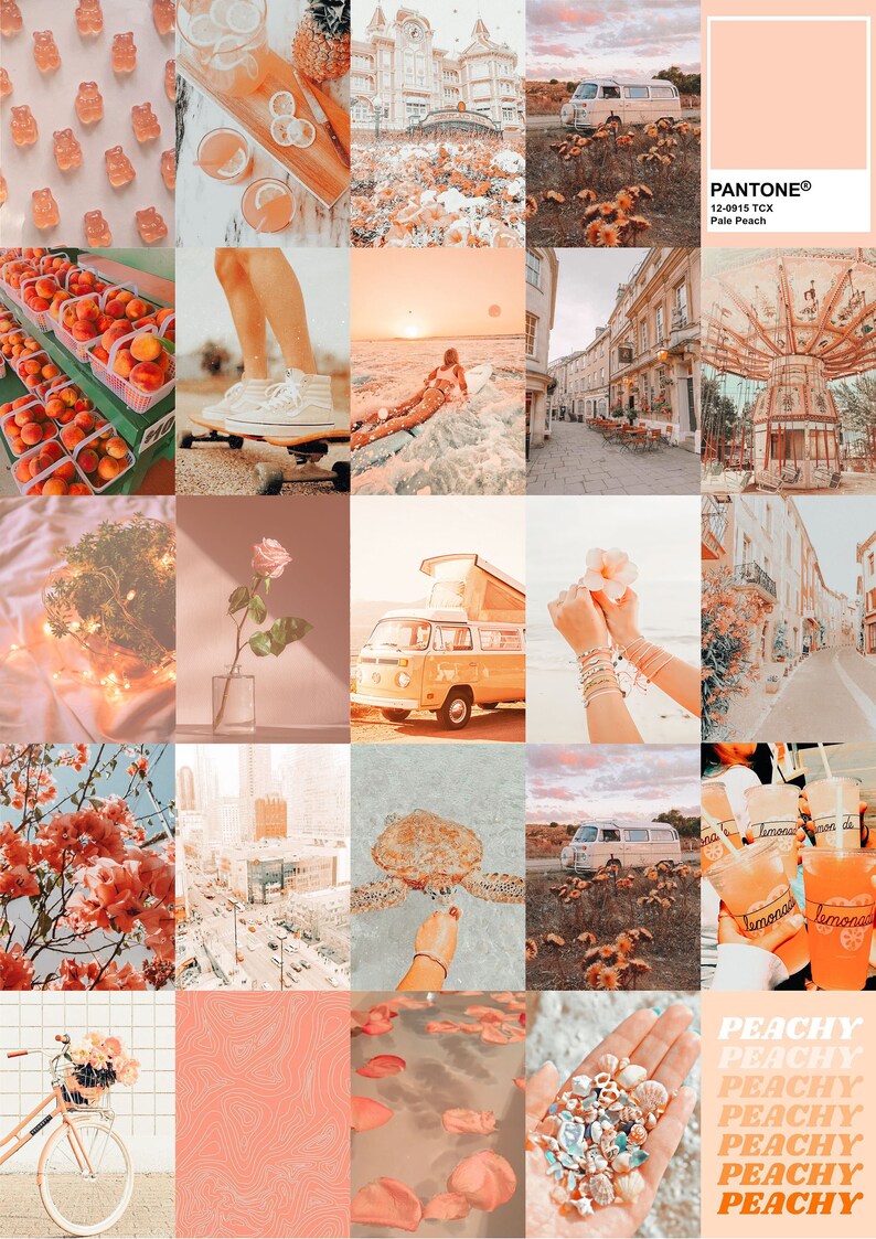 Peachy High Resolution Aesthetic Wall Collage Kit Vsco Girl Room Decor