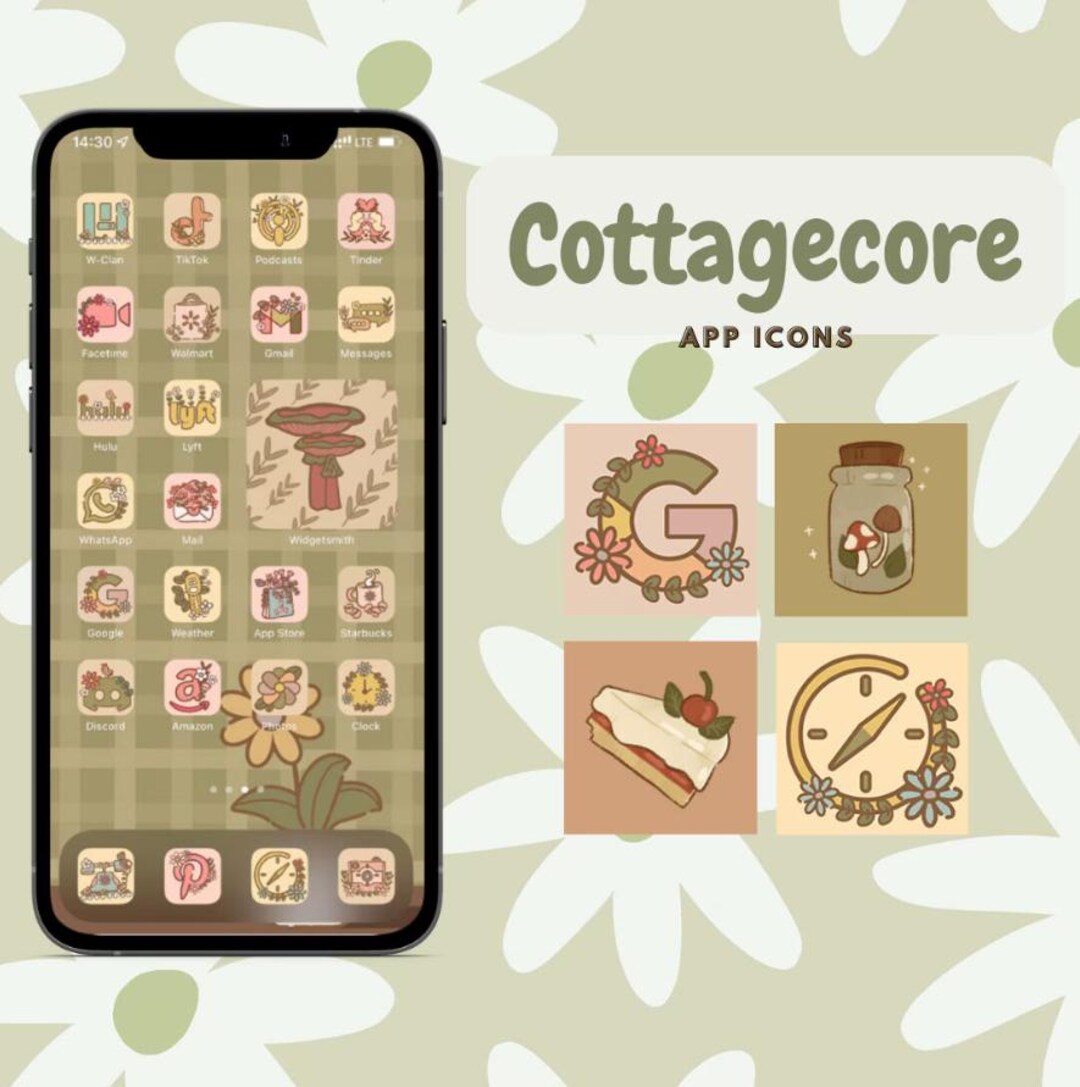 Cottagecore App Icon Pack IOS 14 Icon Pack Aesthetic App Icons ...