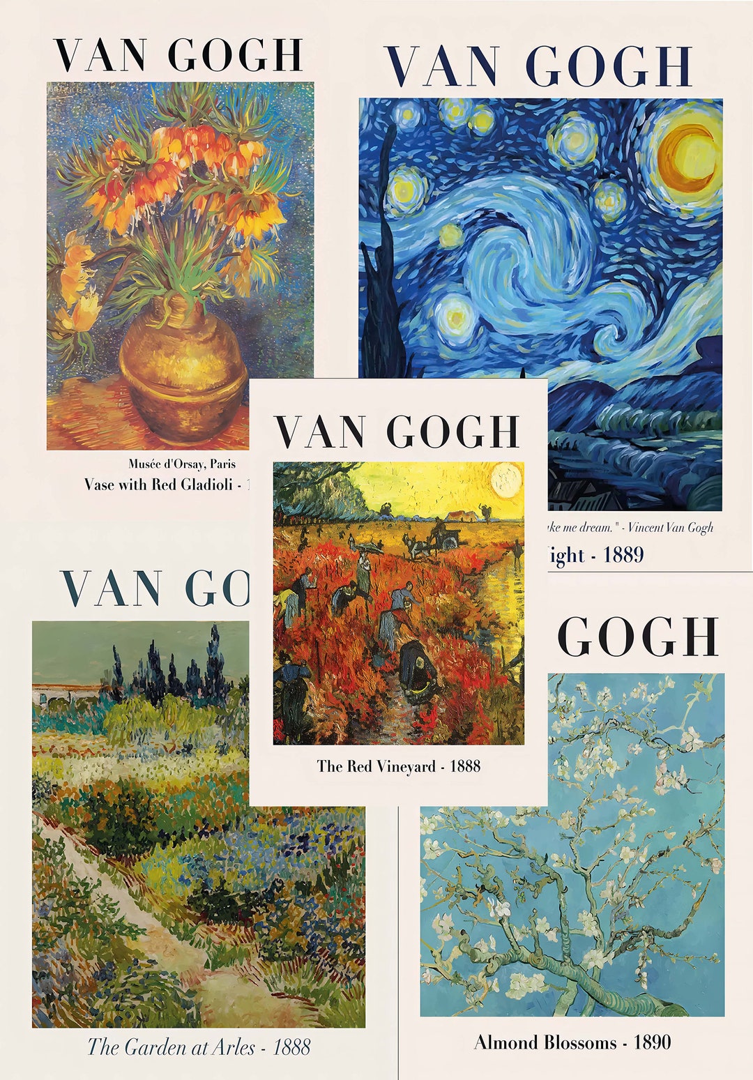 A3 Van Gogh Posters Van Gogh Wall Decor Aesthetic Room Decor Wall ...