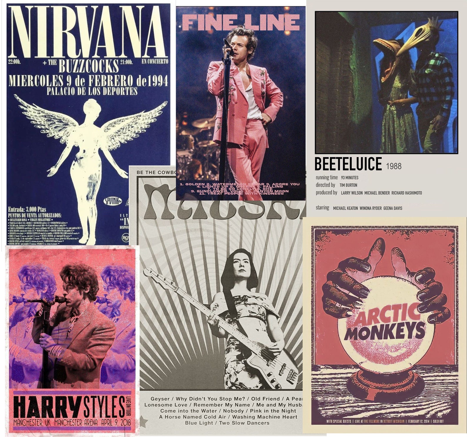 Music Posters Wall Collage Dark Academia Aesthetic Wall Collage Kit ...